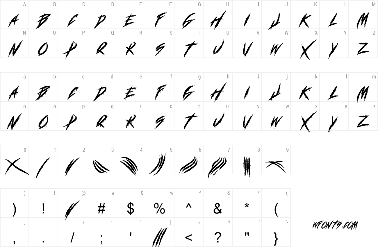 Deadly Claws Font | wfonts.com - download free